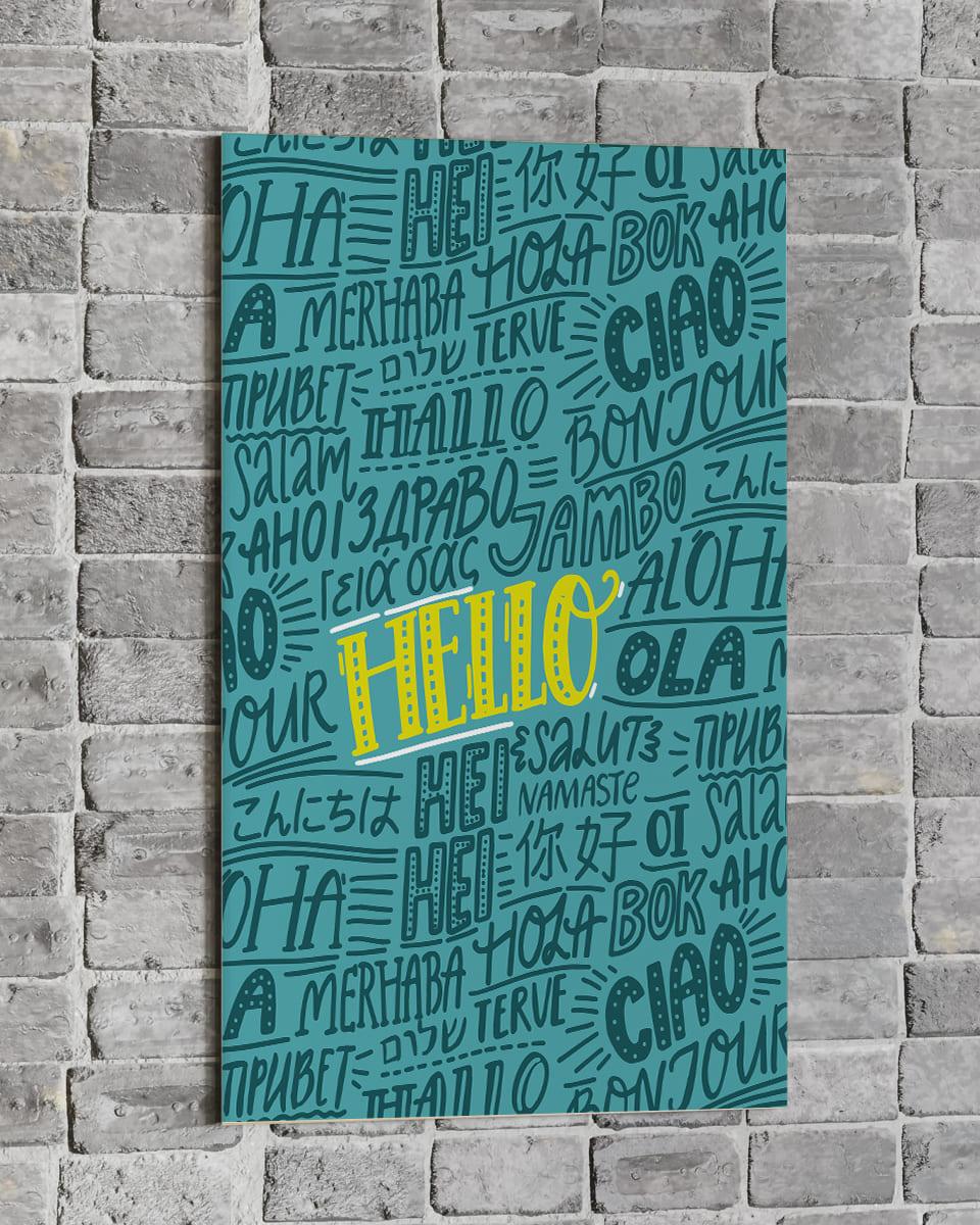 "Hello" Typography Cool Poster Just For You - Creative Dukaan