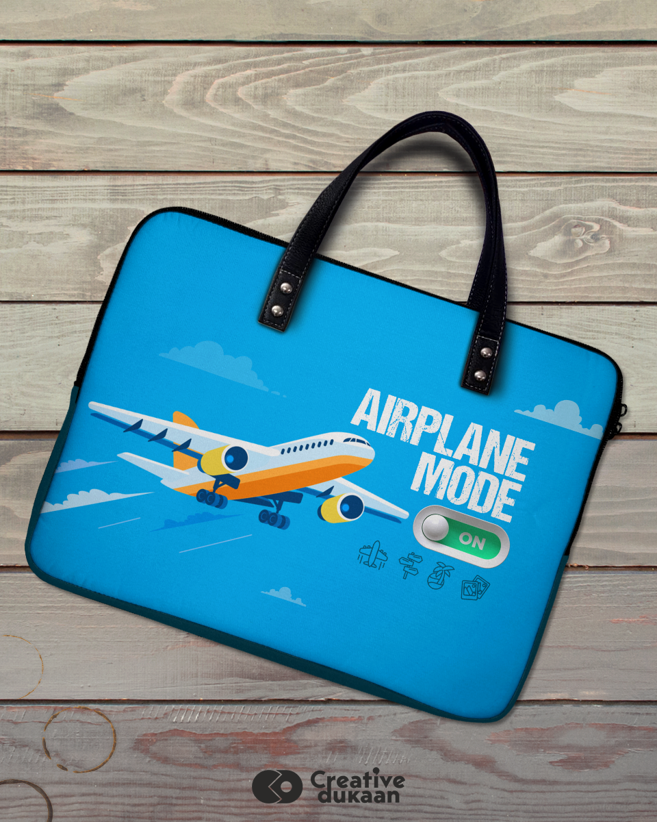 Fly-High Laptop Sleeve: Airplane Mode Activated – Creative Dukaan