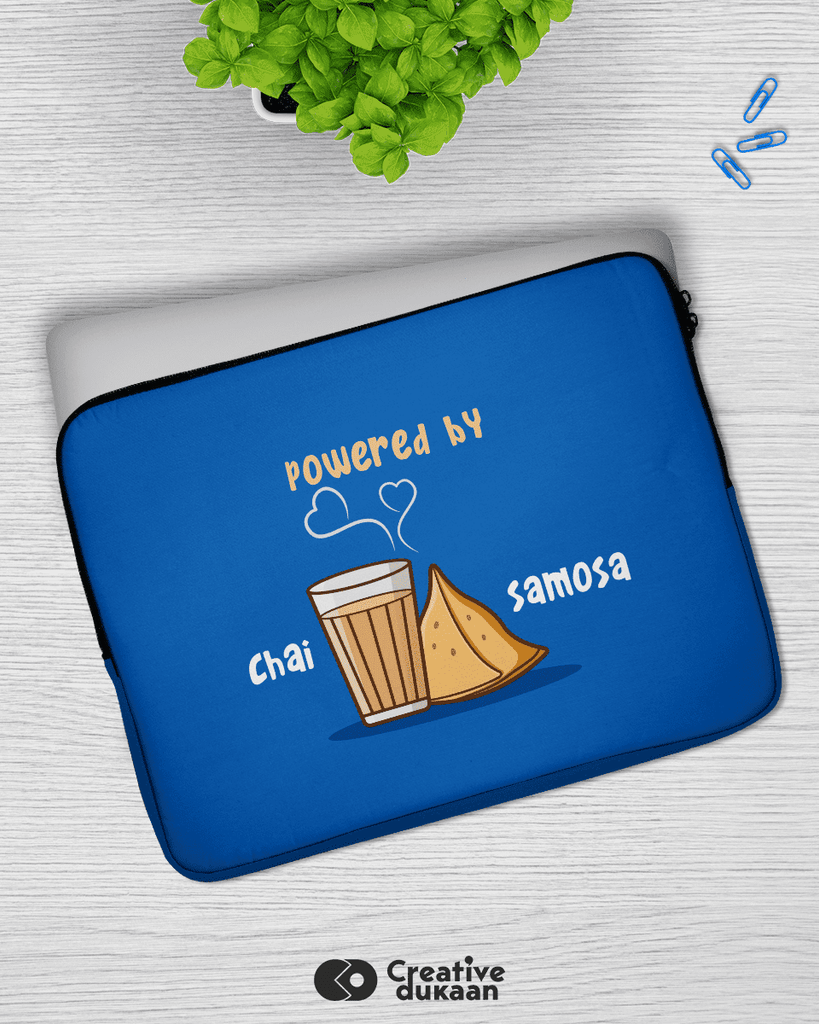 Shop Cool Laptop Sleeves with Text "Chai Samosa" – Creative Dukaan