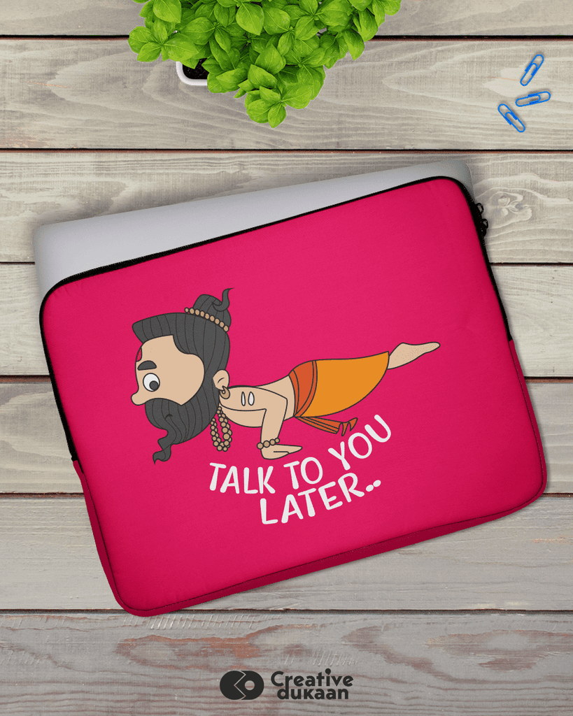Candy Pink Quirky Laptop Sleeves with Tagline "Talk To You Later ...