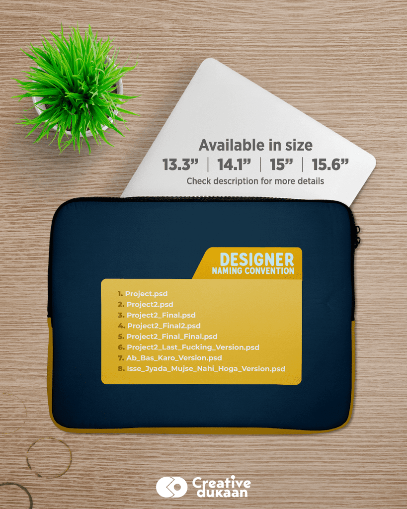 Designer Naming Convention | Cool Black Laptop Sleeves – Creative Dukaan