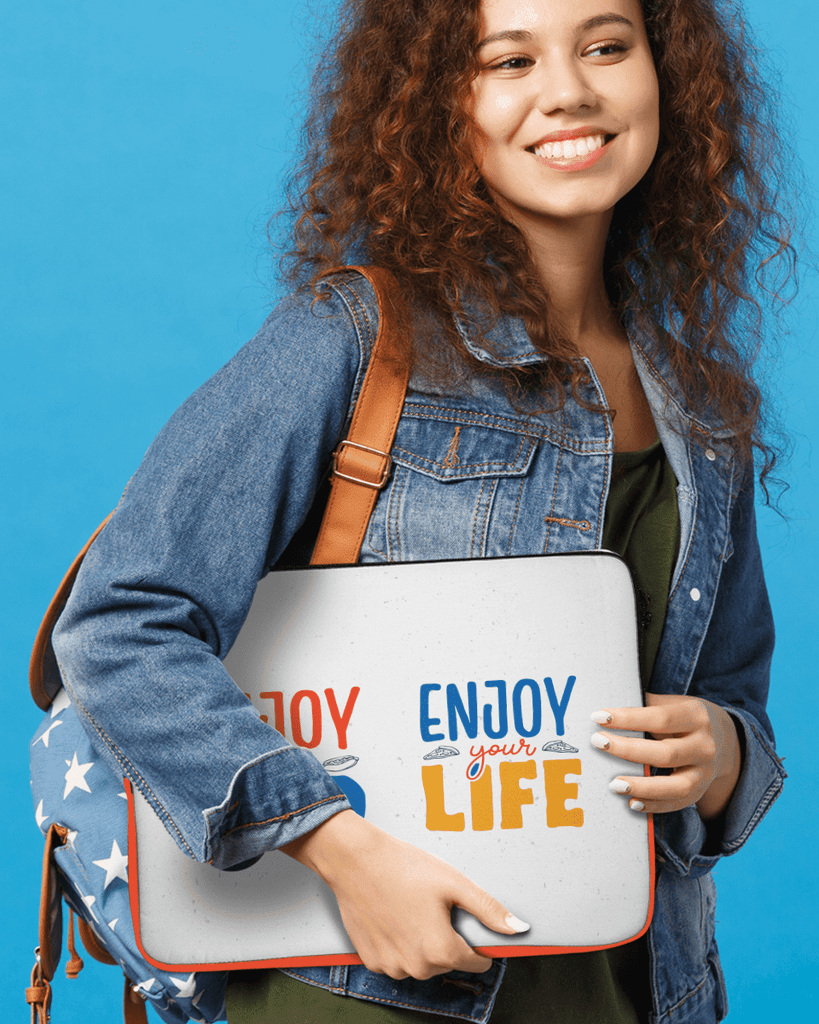 Cool Laptop Sleeves with Tagline "Enjoy Your Food" – Creative Dukaan