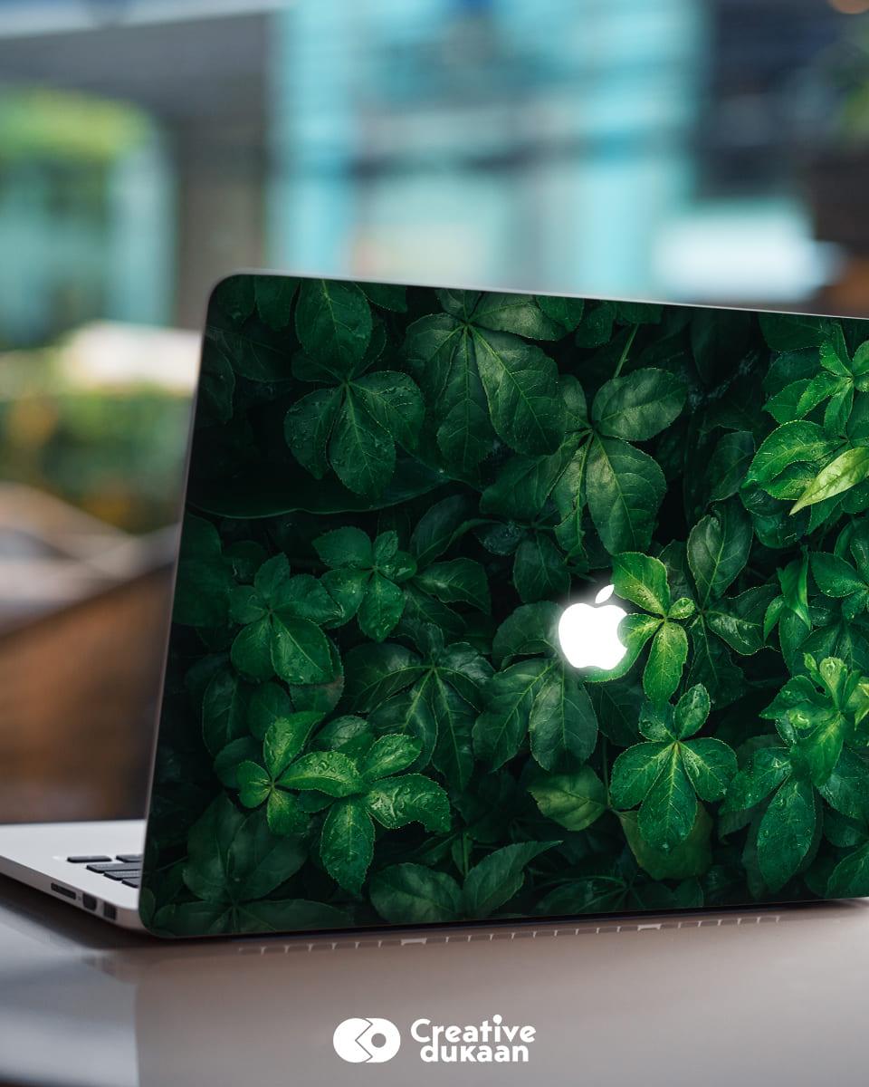 Premium MacBook Skin With Green Bush Pattern | Creative Dukaan