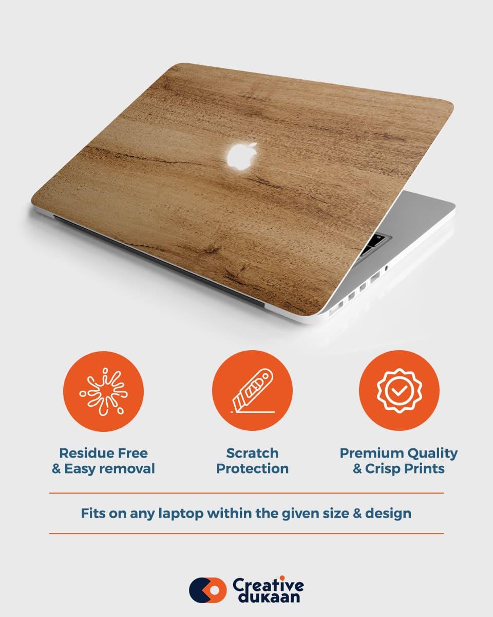 "Wooden Macbook Skin For Your Apple Device | Creative Dukaan