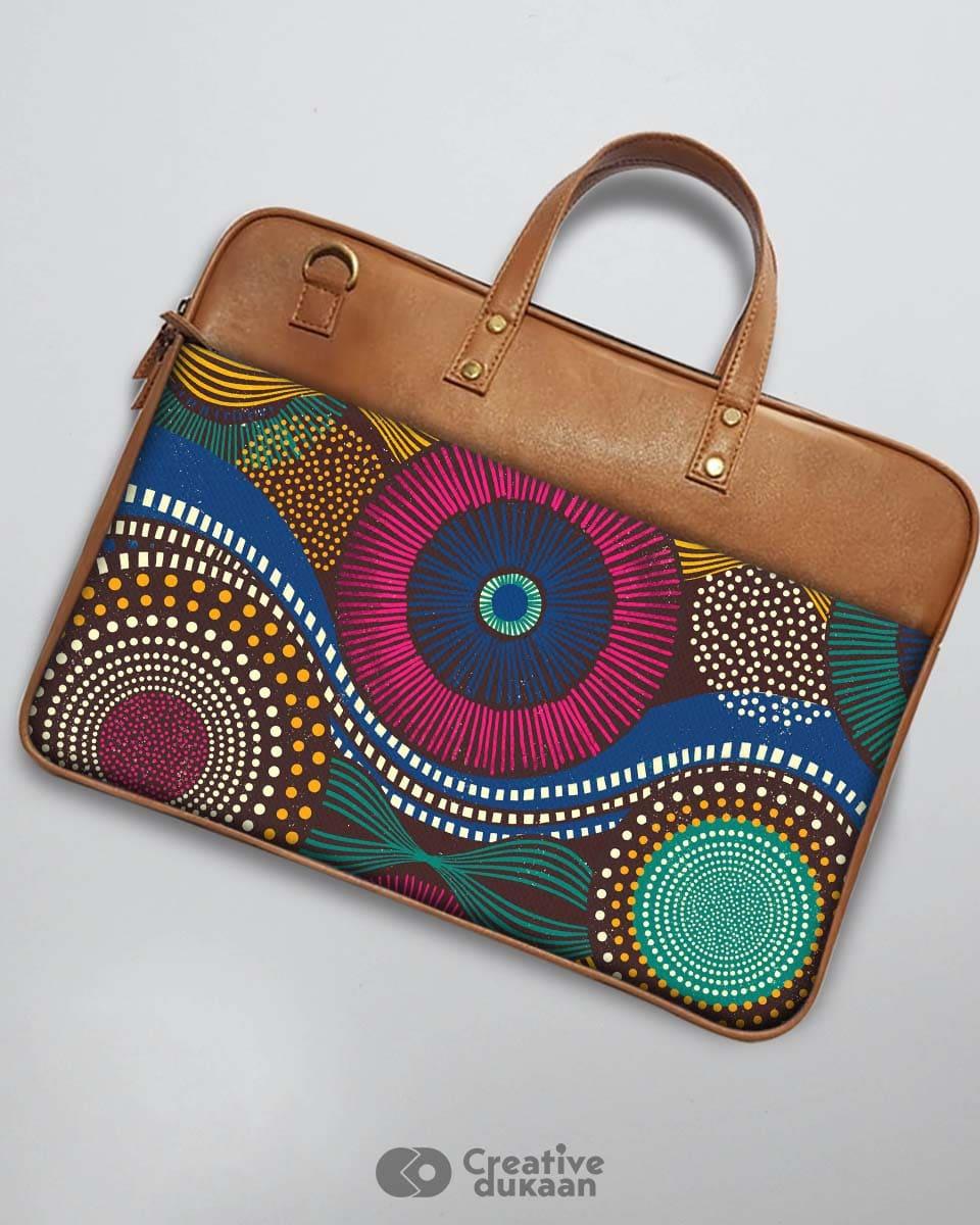 Printd Luxurious Leather Laptop Bag With Circular Modern Design ...
