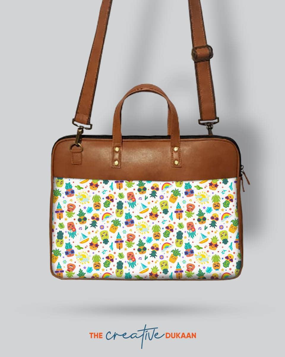 Cool & Funny Design Vegan Leather Laptop Bag Just for You – Creative Dukaan
