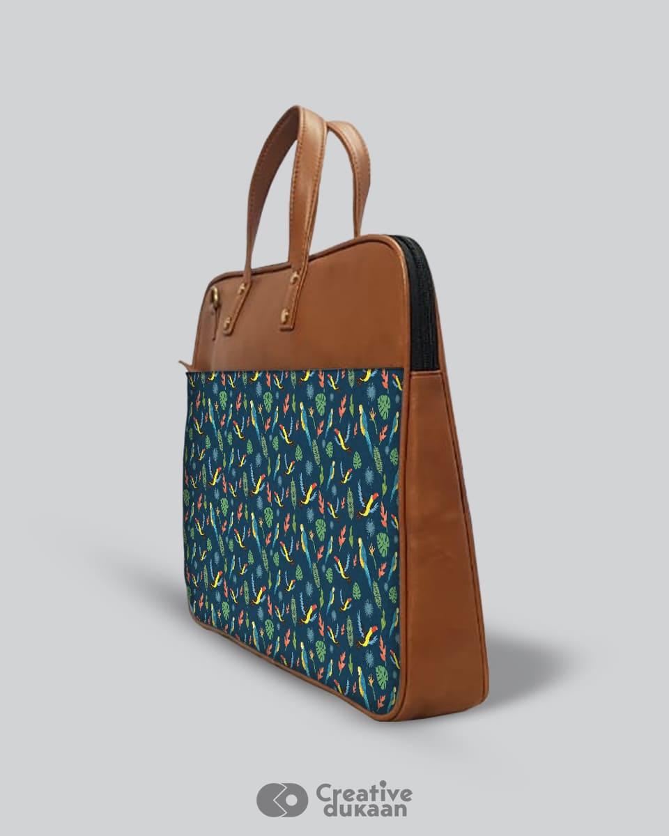 Flying Birds Unisex Leather Laptop Bag | Vegan Leather Bag – Creative ...