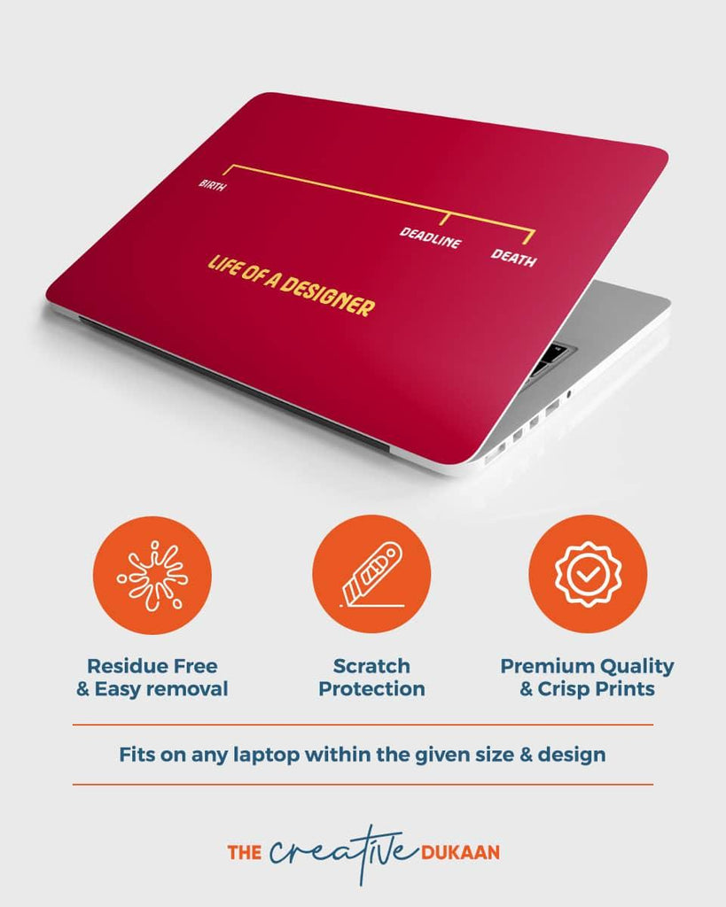 Buy Red Cool Laptop Skin for Designer - Creative Dukaan