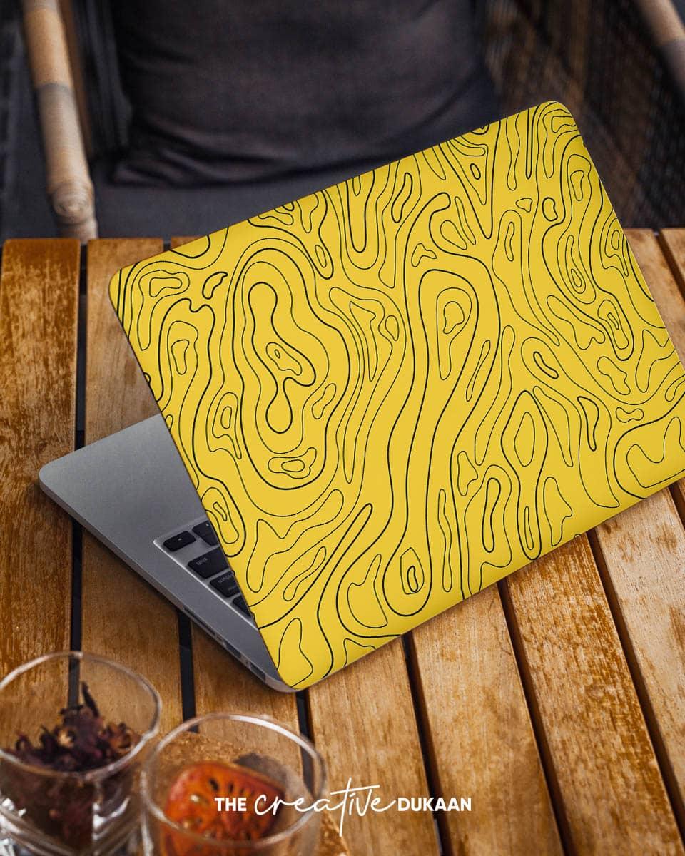 Buy Yellow Laptop Skin With Elegant Design & Matt Finish Print ...