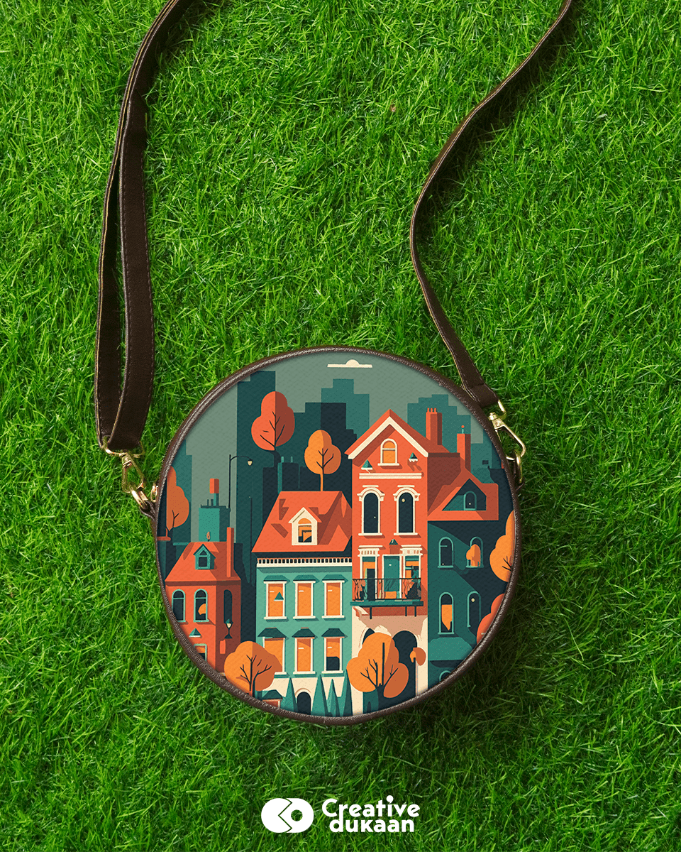 Shop City Design Round Sling Bags Online | Creative Dukaan