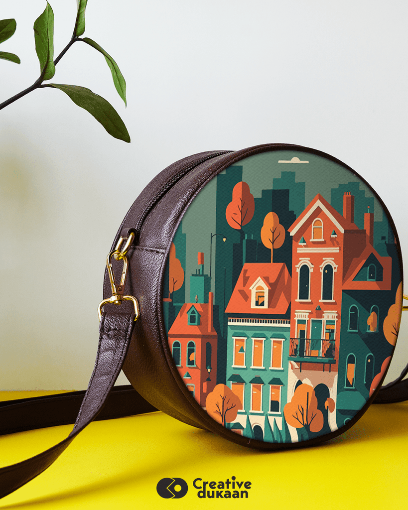 Shop City Design Round Sling Bags Online | Creative Dukaan