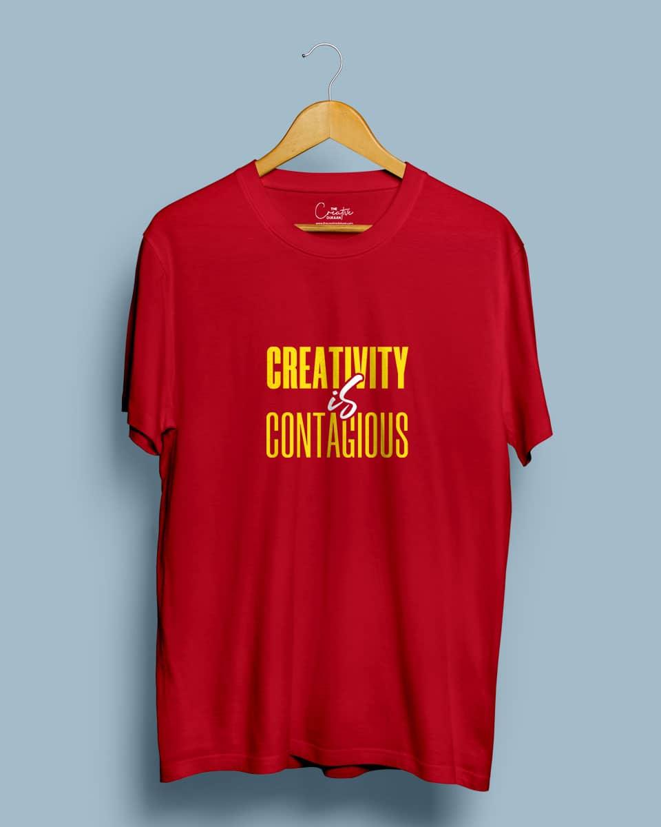 Creativity is Contagious - Red Half-Sleeve Creative T-shirt – Creative ...