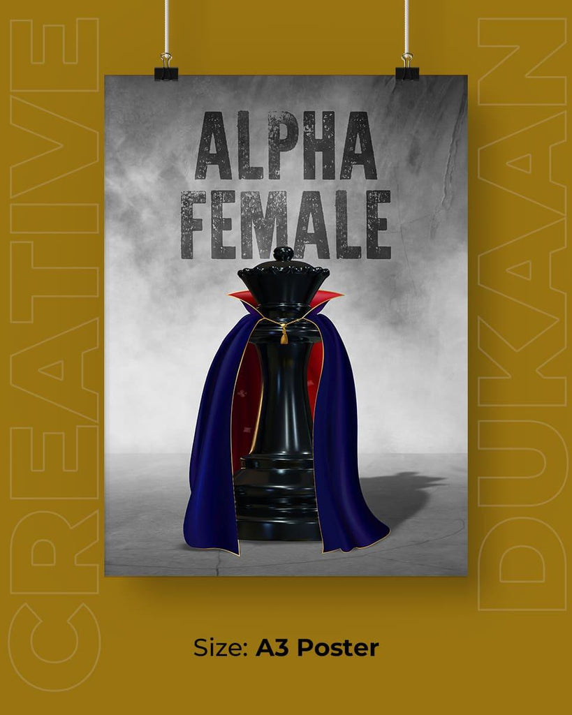 Alpha Female Grey and Black Poster - Empowering Art for Strong Women ...
