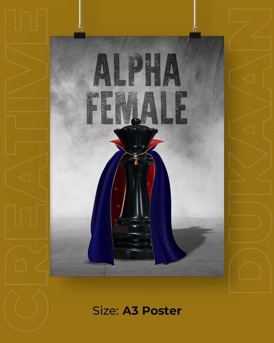 Alpha Female Grey and Black Poster - Empowering Art for Strong Women ...