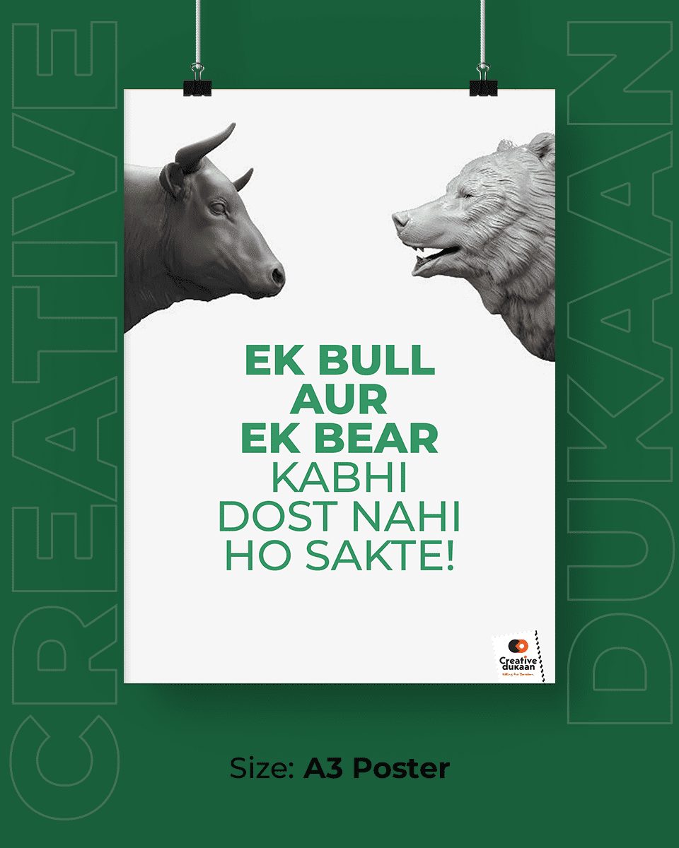 Bull and Bear Creative Wall Poster- Creative Dukaan