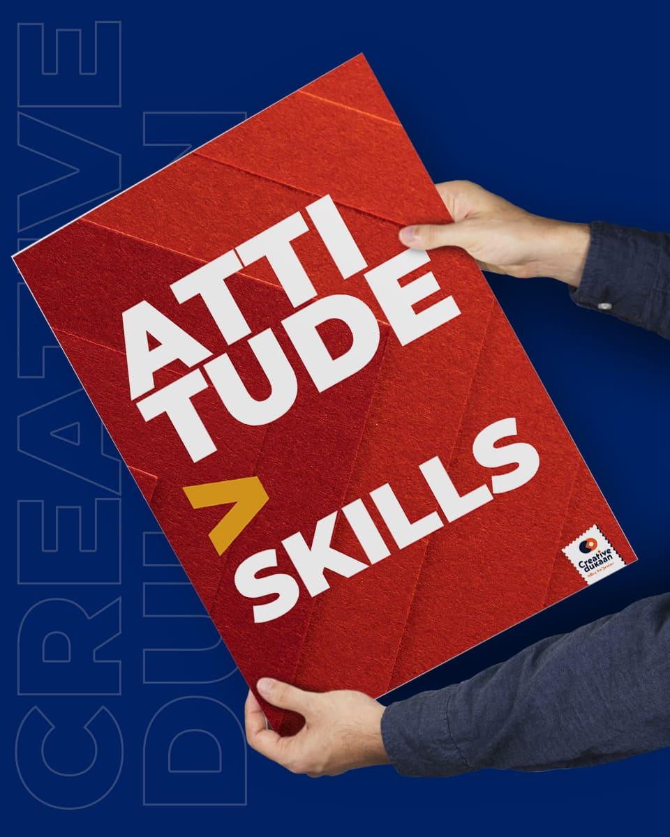 Attitude is More Than a Skill: Inspiring Wall Poster for Motivation ...