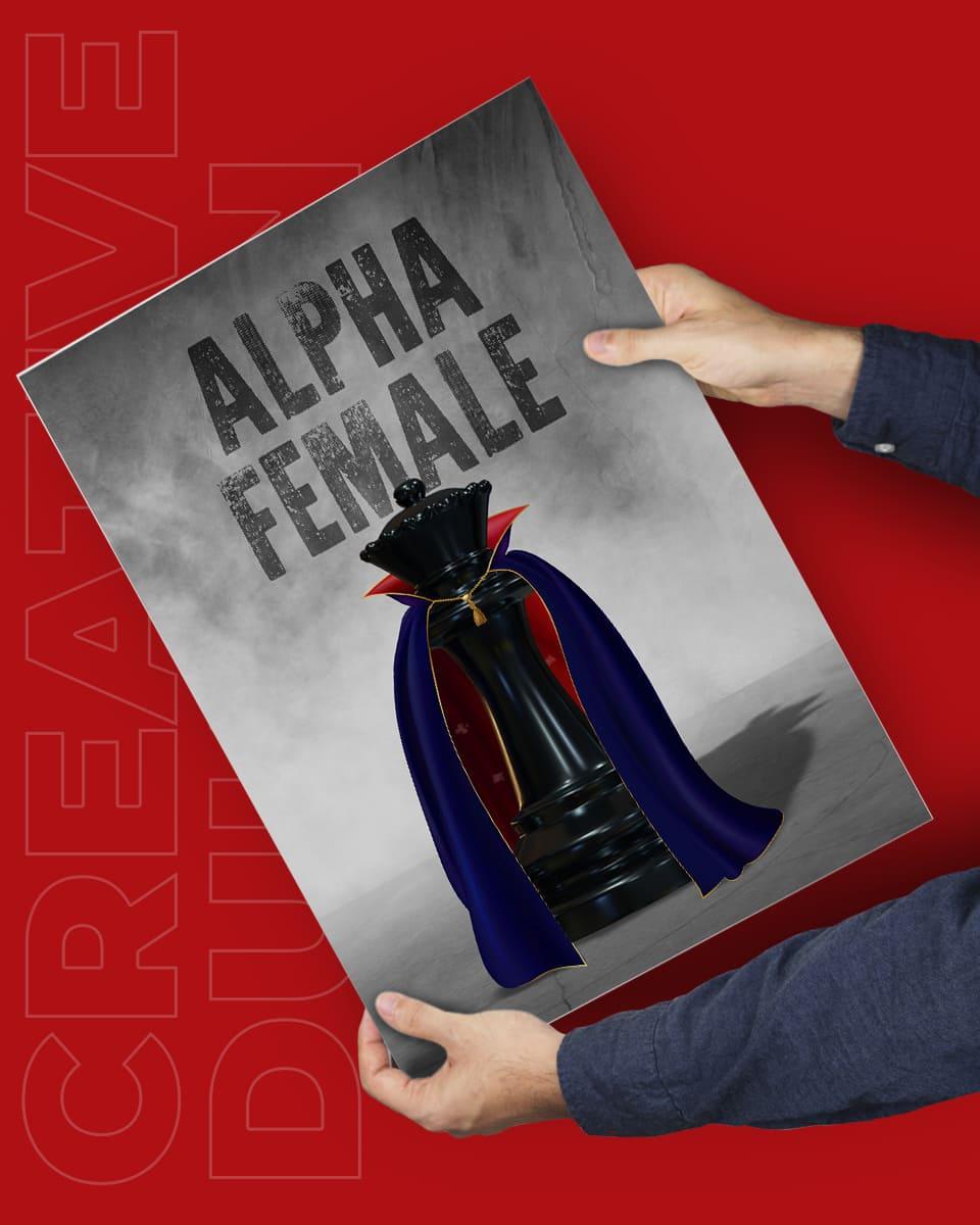Alpha Female Grey and Black Poster - Empowering Art for Strong Women ...