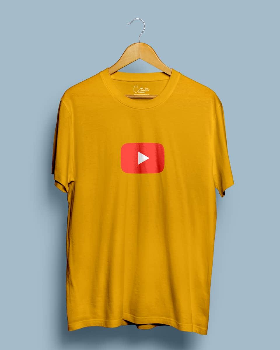 Youtube Play - Half Sleeve T-shirt – Creative Dukaan